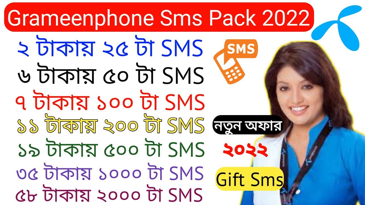 Grameenphone Sms Pack | Gp Sms Pack 2024 | Gp New Sms Offer | Gp Sms ...