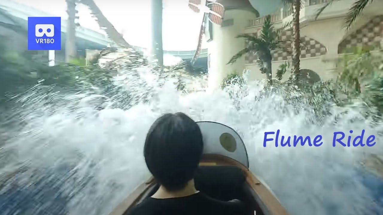 3D 180VR 4K Flume Ride Lotte World Amusement Theme Park 360VR - YouTube