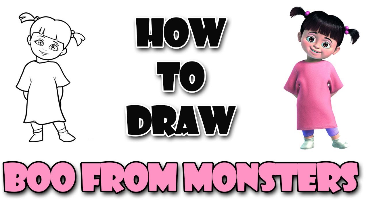How To Draw Boo From Monsters Step By Step Drawing | D4Drawing - YouTube