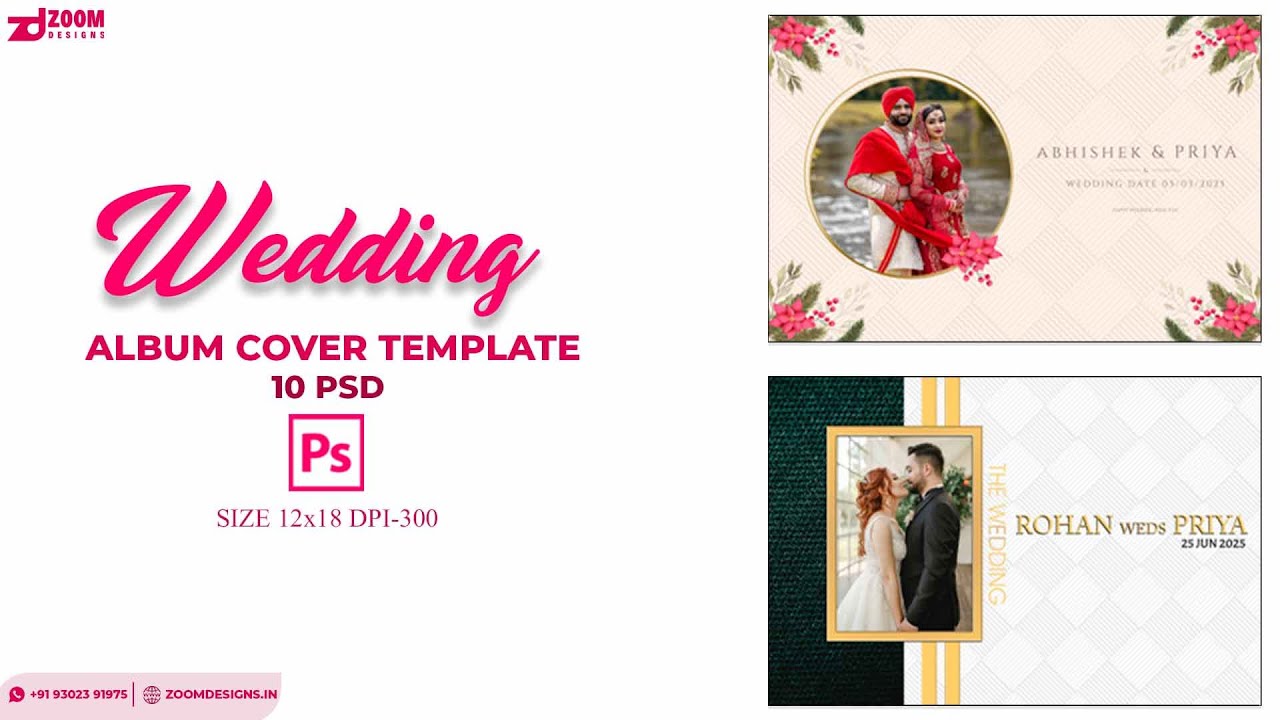 wedding album cover page design | 12X18 COVER PSD - YouTube