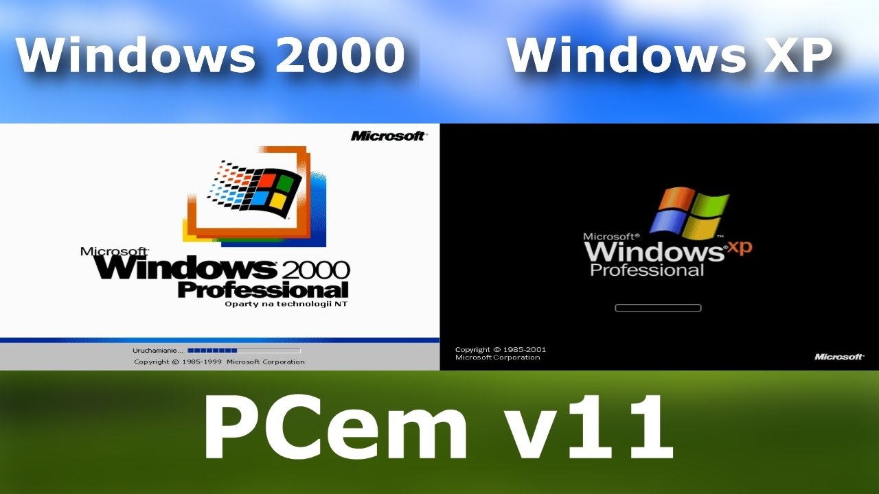 Windows 2000 vs Windows XP Startup - PCem v11 - YouTube