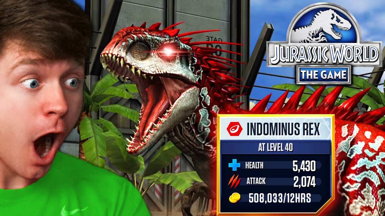 MAX LEVEL INDOMINUS REX is INSANE! - Jurassic World The Game - YouTube