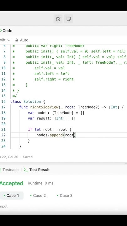 Day 54 Leetcode Problem 199 Swift Daily Challenge Coding