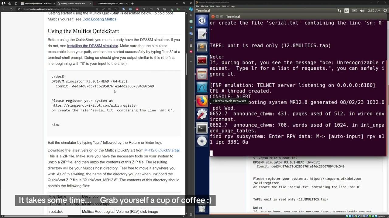 CSCI-620 OSS | Assignment 1B - Multics System Setup Tutorial - YouTube