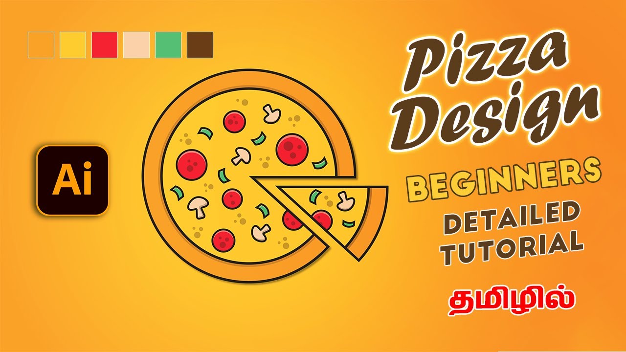 How to design a Pizza using adobe illustrator | Illustrator beginners ...