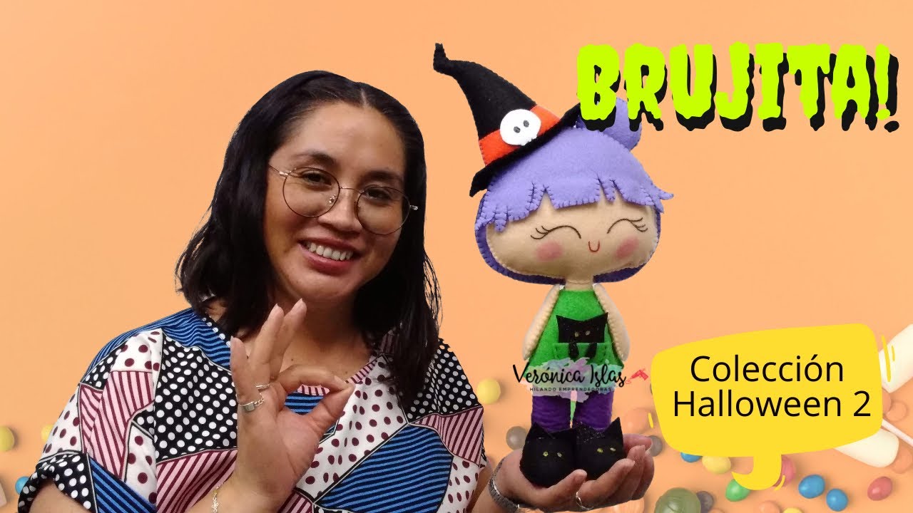 🔥 Tutorial Como hacer una brujita de fieltro | Colección de Halloween ...