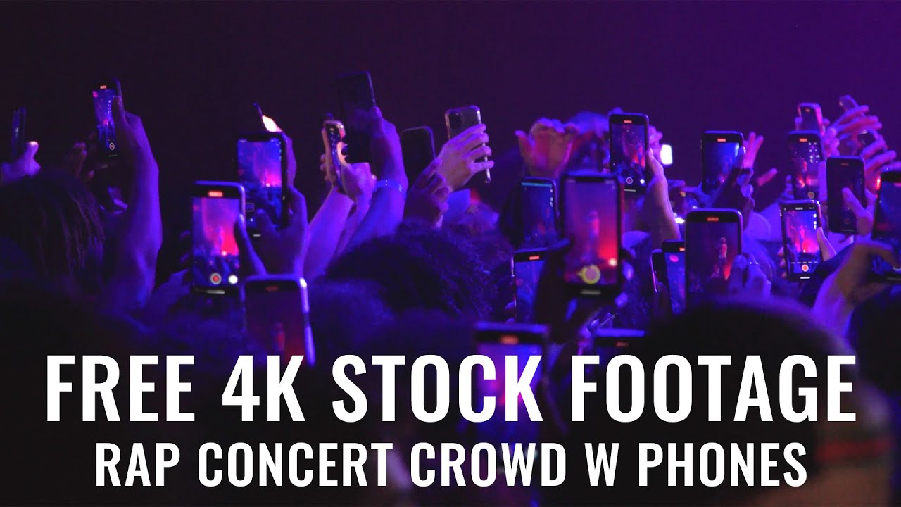 Rap Hip Hop Crowd #4 Phones Up Recording - Free 4K Stock Footage - YouTube