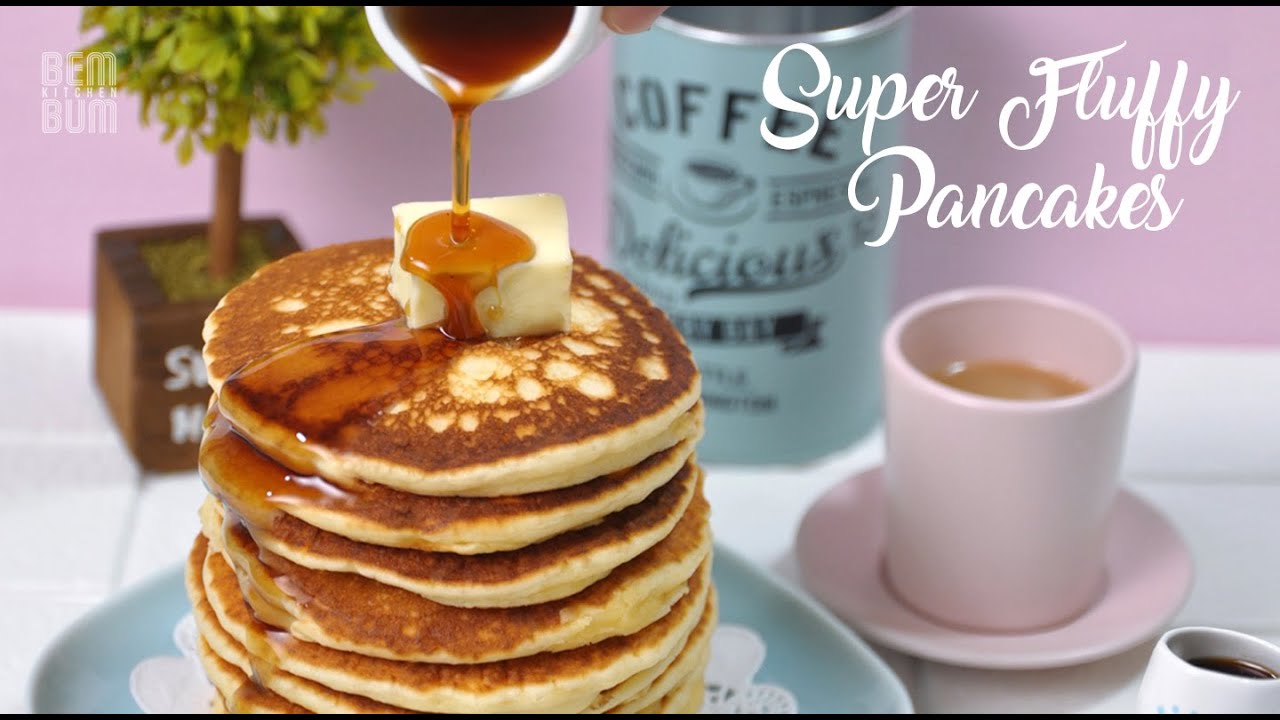 Super Fluffy Pancakes With Homemade Maple Syrup! - YouTube