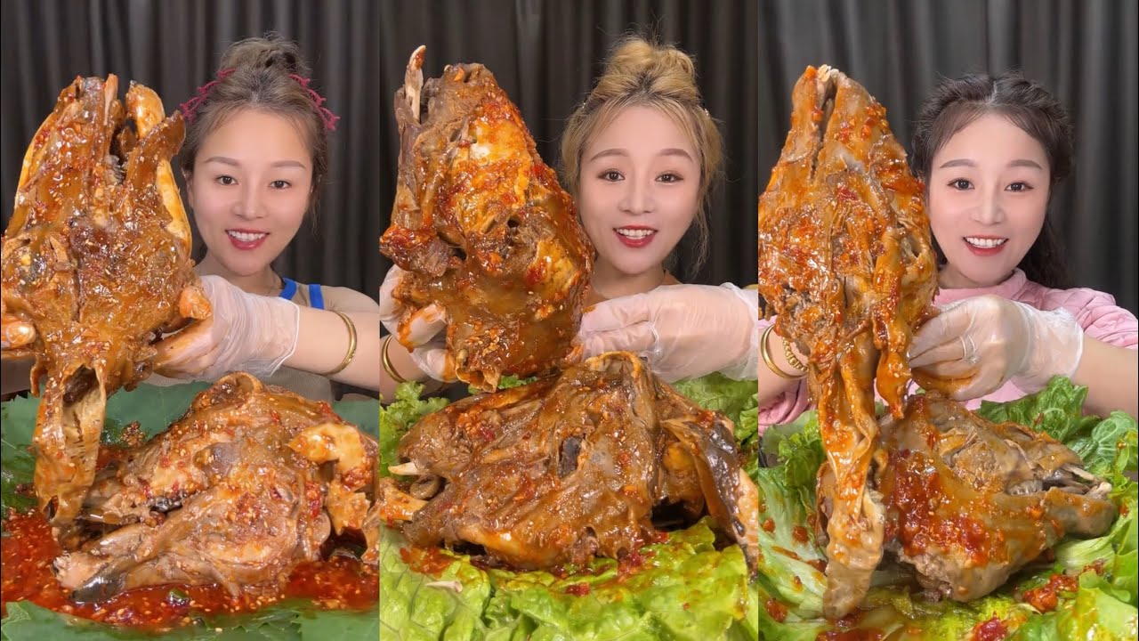 MUKBANG 먹방 EATING SHEEP HEAD COLLECTION chewy sounds | ASMR | chinese ...