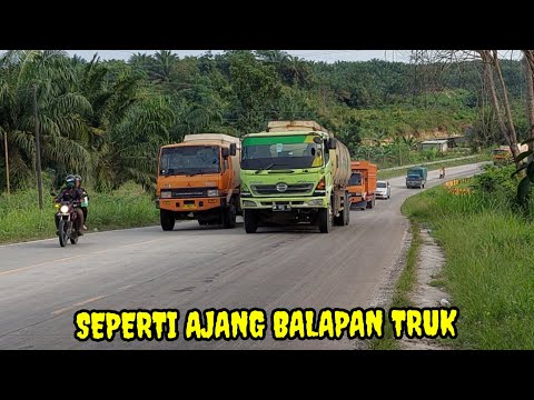 Balapan Truk!!! Semua Supir Adu Kecepatan Truk Ditanjakan Mandau