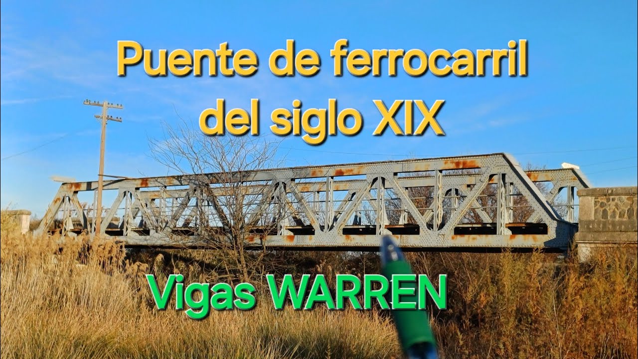 Puente de ferrocarril con estructura de vigas Warren - YouTube
