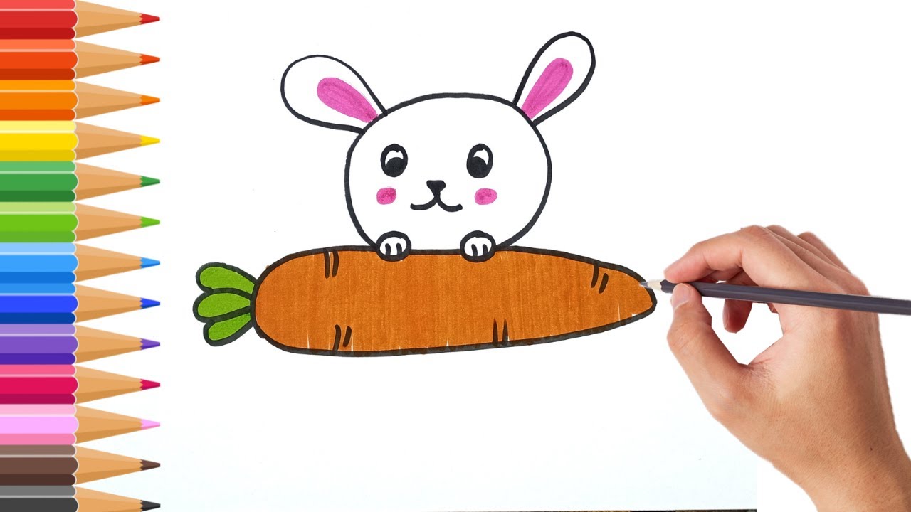 easy rabbit drawing for kids step by step - YouTube