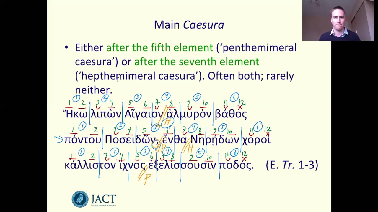 Scanning iambic trimeters - YouTube