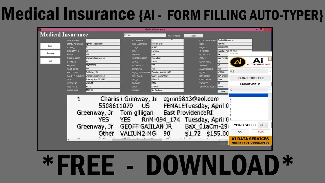 Medical Form Filling Auto Typer Software | Form Filling Auto Typer ...