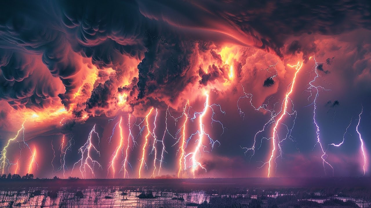 Midnight Rain Thunderstorm Sounds for Sleeping | Strong Rainstorm ...
