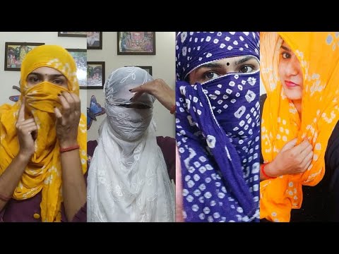 How to wrap face cover with dupatta in 5 minutes|| 5easy step to wear a ...