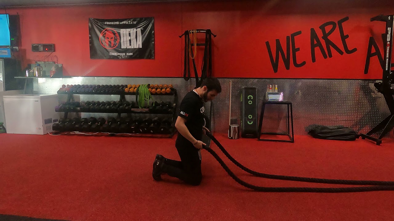 Rope: Kneeling Slams to Switch Feet Shakes - YouTube