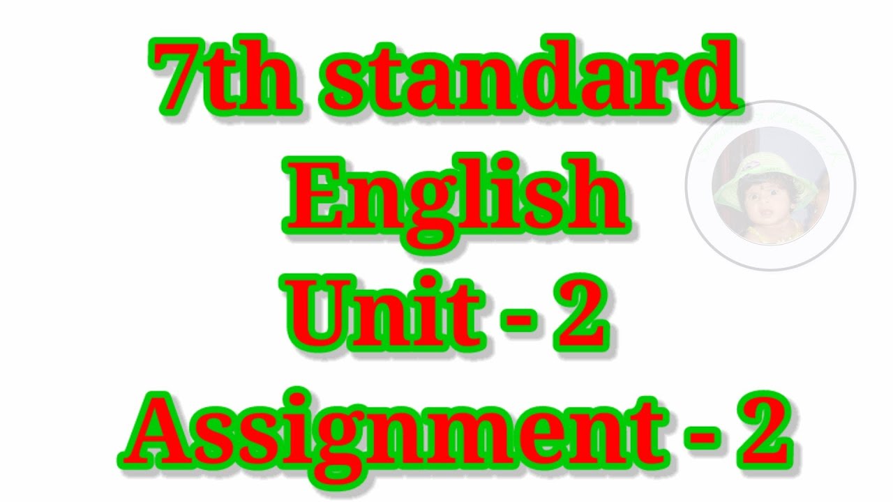 7th standard English assignment 2 - YouTube