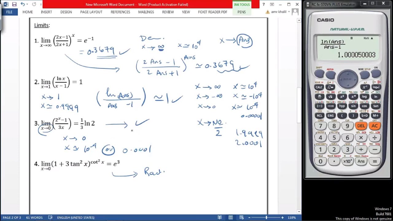 How to use the calculator to solve limits? - YouTube