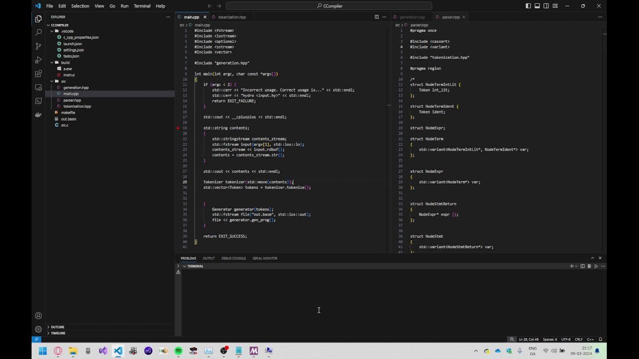 Making a C compiler in Cpp for my own Assembly Language BASM - YouTube