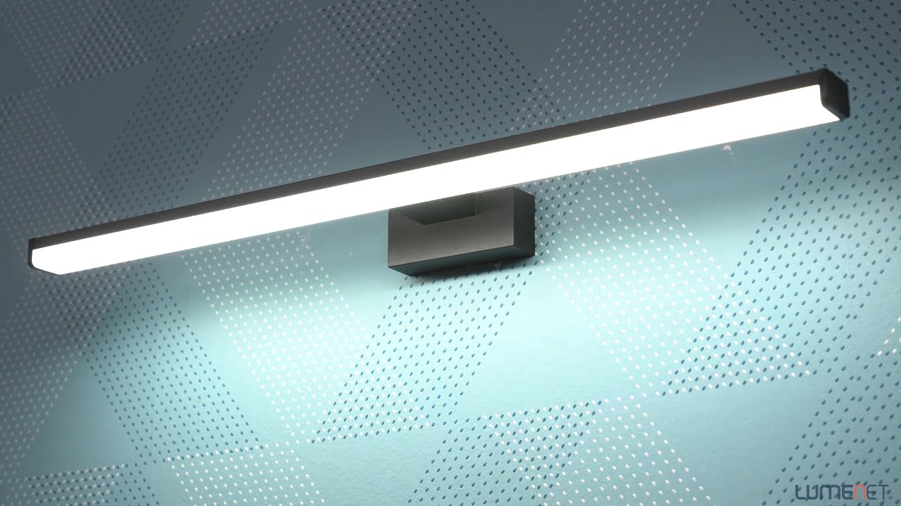 Kanlux Asten LED mirror light 12W, 4000K, 910lm, 60cm, black - YouTube