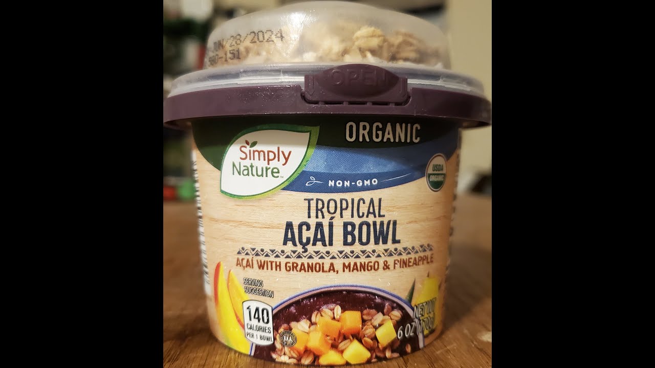 Simply Nature Organic Tropical Acai Bowl Review - YouTube