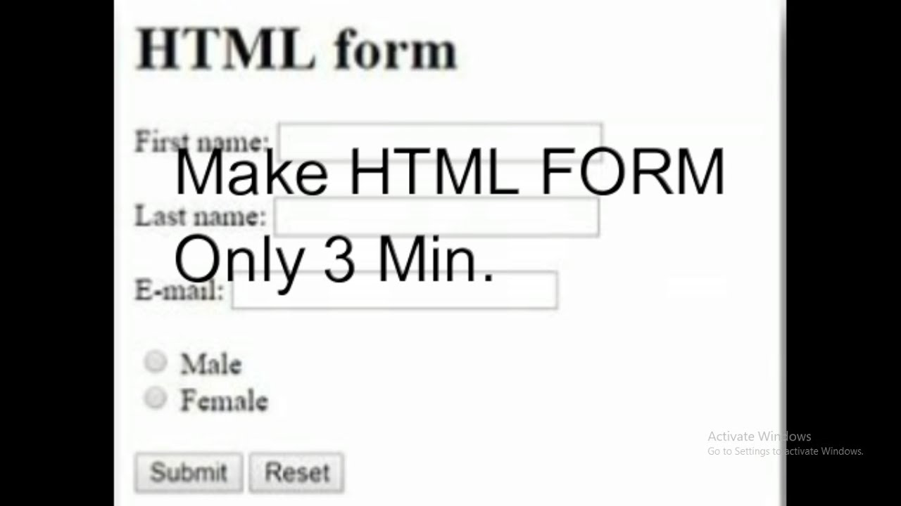 3 Min. me, make a Register Form using HTML. - YouTube