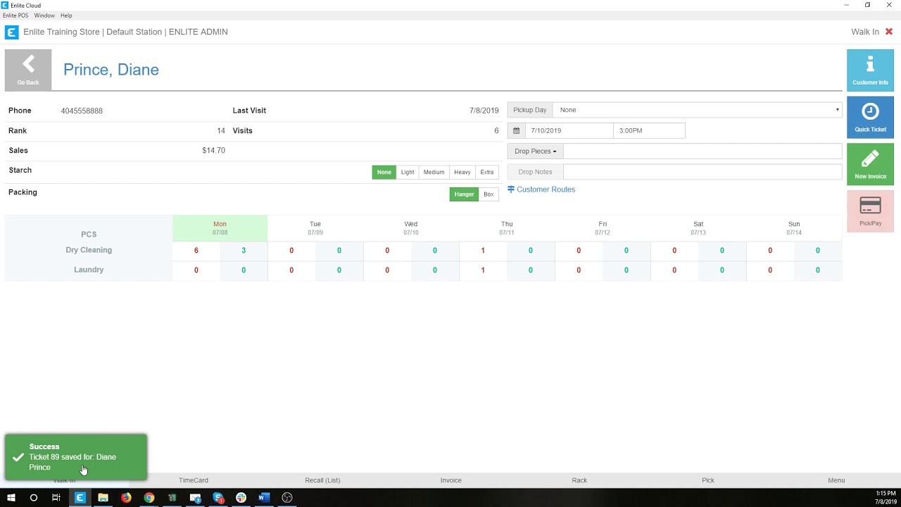 04 Detailing Invoices - Fundamentals - Enlite Dry Cleaning Software ...