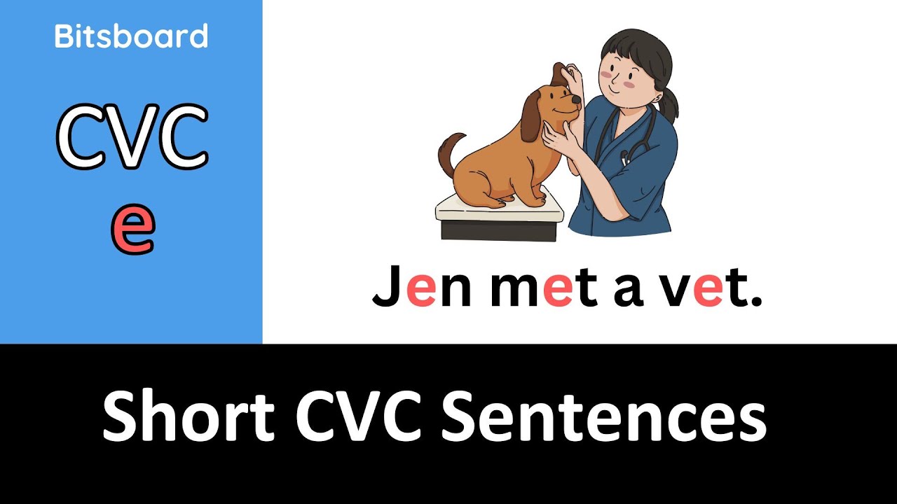 Short CVC Sentences with 'E' Words - YouTube