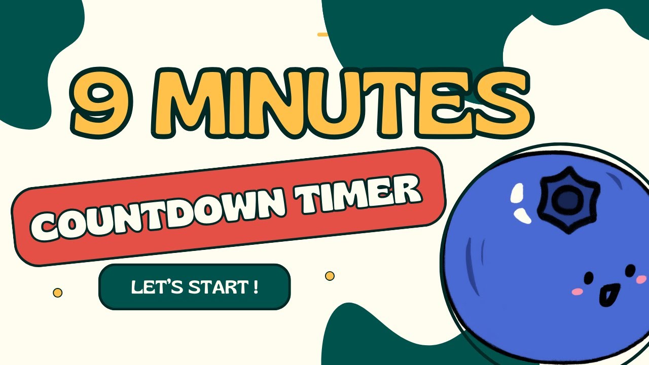 BLUEBERRY COUNTDOWN ! 🫐 9 MINUTES 9:00 countdown timer from 9 minutes ...