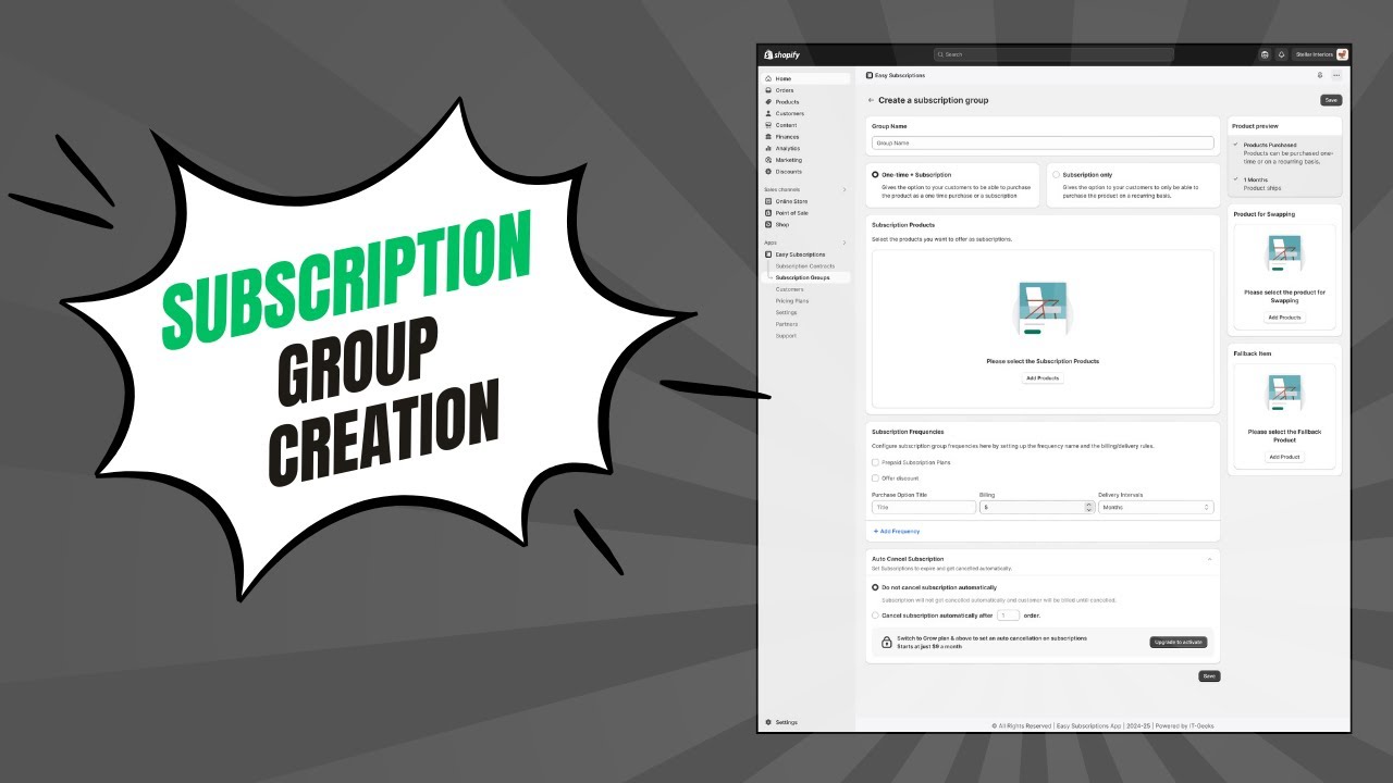 How to Create a Subscription Group? Easy Subscriptions Shopify App ...