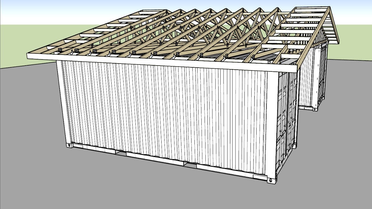 Building a Roof Over Shipping Containers - Part 1 - Feat. Music By ...