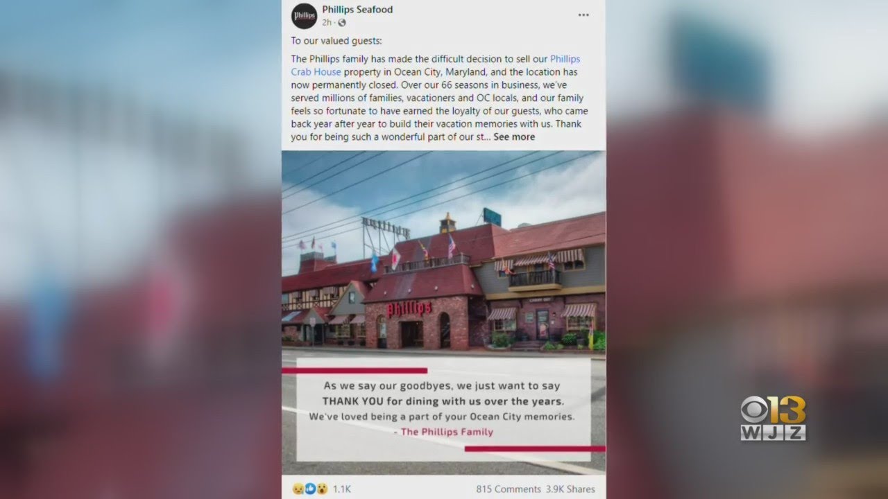 Phillips Crab House In Ocean City Closes After 66 Years - YouTube
