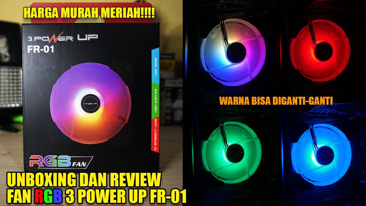 UNBOXING DAN REVIEW FAN CPU RGB 3 POWER UP - YouTube