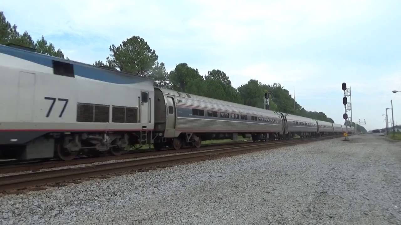 Amtrak Palmetto #90 northbound with P42 #77 - YouTube