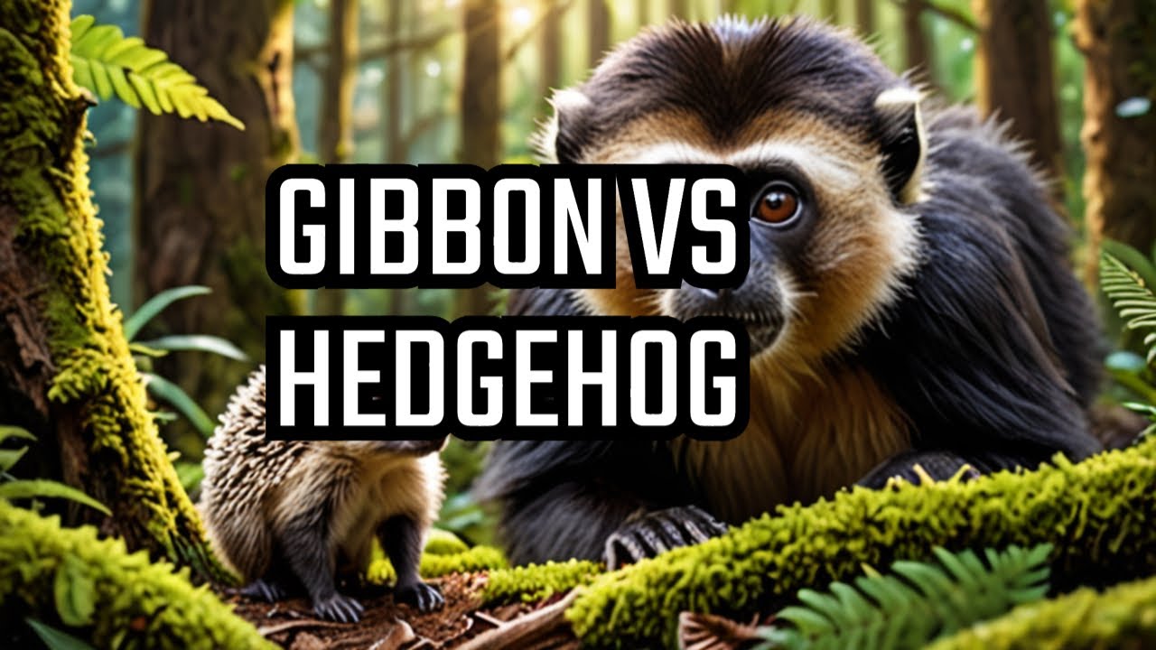 Gibbon freaks out over hedgehog - YouTube