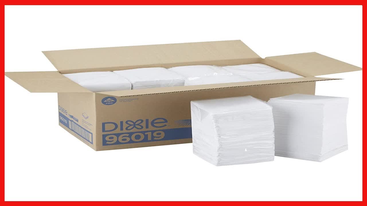 Dixie 1-Ply Beverage Napkin by GP PRO (Georgia-Pacific), White, 1/4 ...