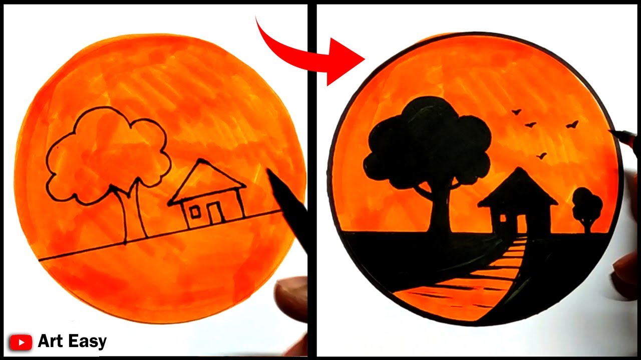 CIRCLE DRAWING WITH TWO COLORS SUCCESSFULLY DONE—An Easy Brush Pen ...