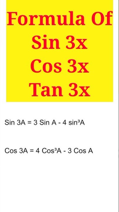 Formula Of Sin 3x Cos 3x tan 3x l #Shorts l #shortvideo l #trigonometry - YouTube