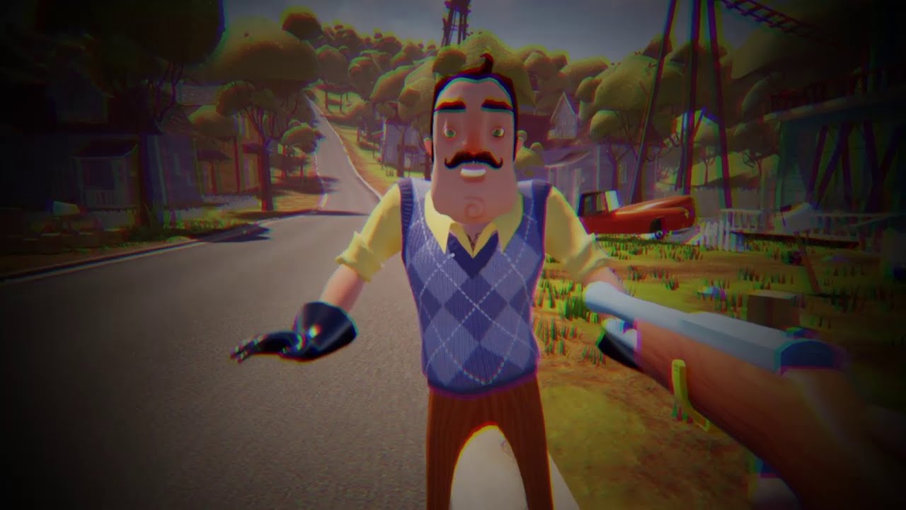 Hello neighbour funny moments ll annoye the neighbour #1 - YouTube