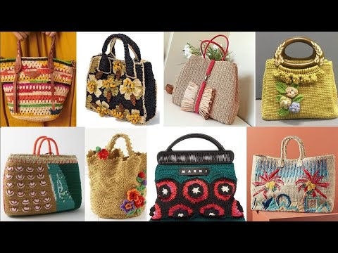 Crocheted trending Handle Bag designs || Boho chic Handle Bag Super ...