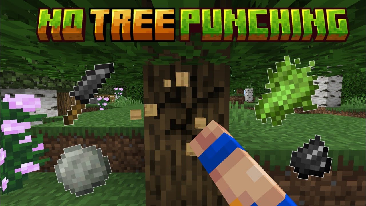 🌳 No Tree Punching Add-on Minecraft Bedrock 1.21.20+ || [Cre:KecKMC]🌸 ...