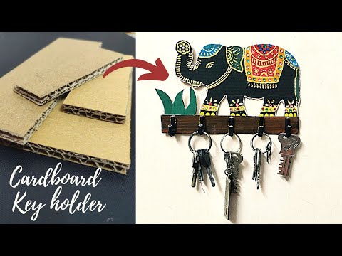 how to make cardboard key holder | cardboard crafts | key holder | best ...