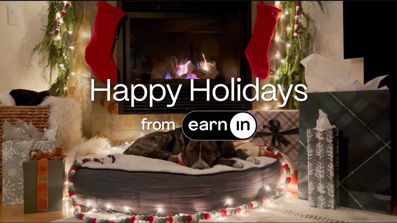 Holiday Yule Dog | 1 Hour Burning Fireplace & Crackling Fire Sounds 🔥 ...