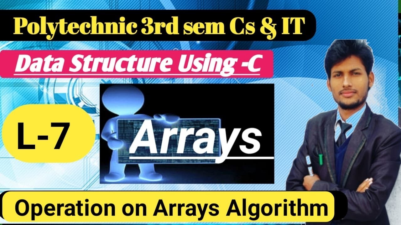 Operation On Arrays And Algorithm Insertion Deletion Arrays Dsc In Hindi Lecture 7 3278