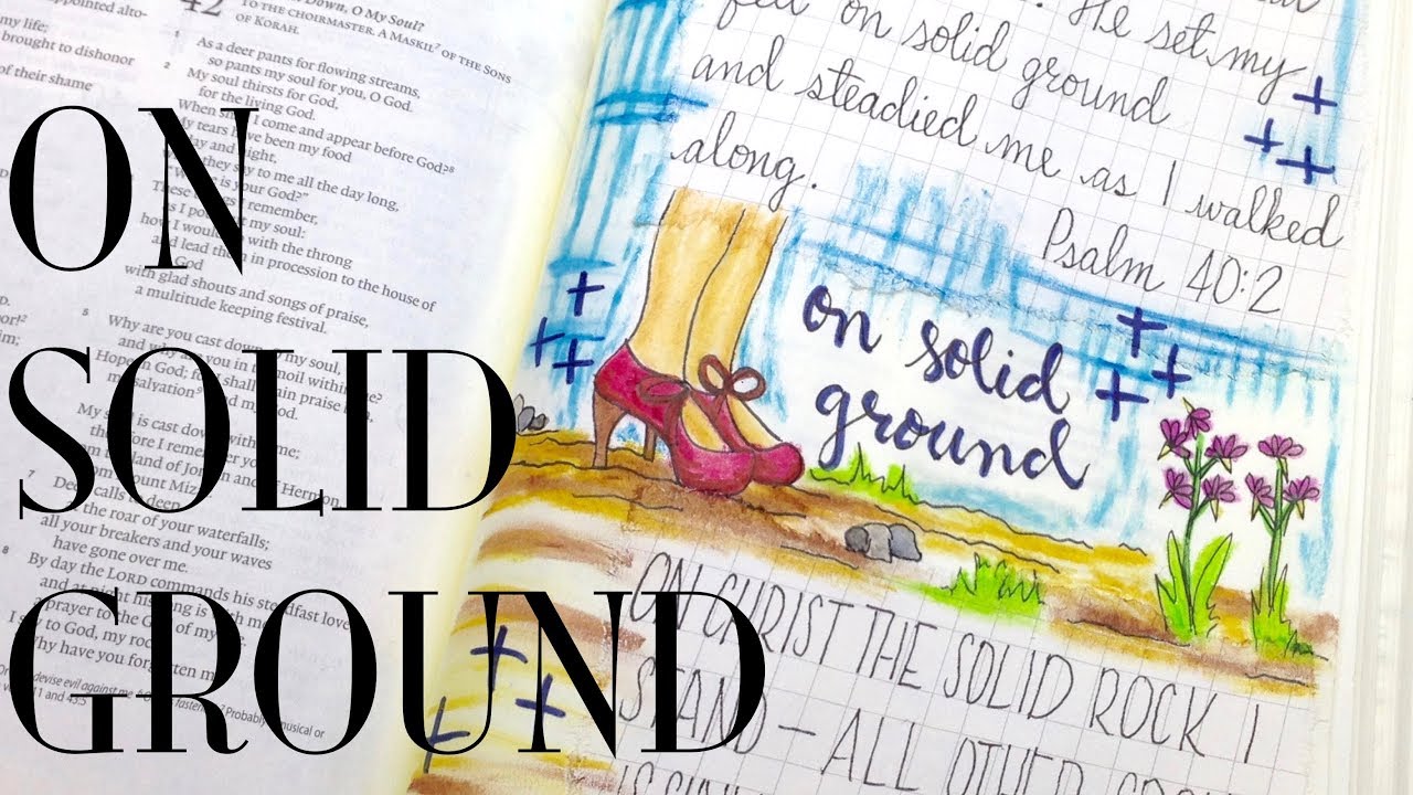 Bible Journaling with Oil Pastels: On Solid Ground (Psalm 40:2) - YouTube