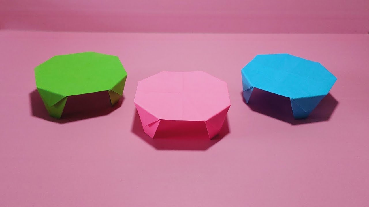 How to make Origami Table Easy | Cara Membuat Origami Meja - YouTube