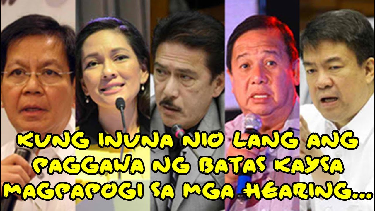 SENADO KUNG INUNA ANG PAGGAWA NG BATAS KAYSA MAGPAPOGI SA MGA HEARING ...