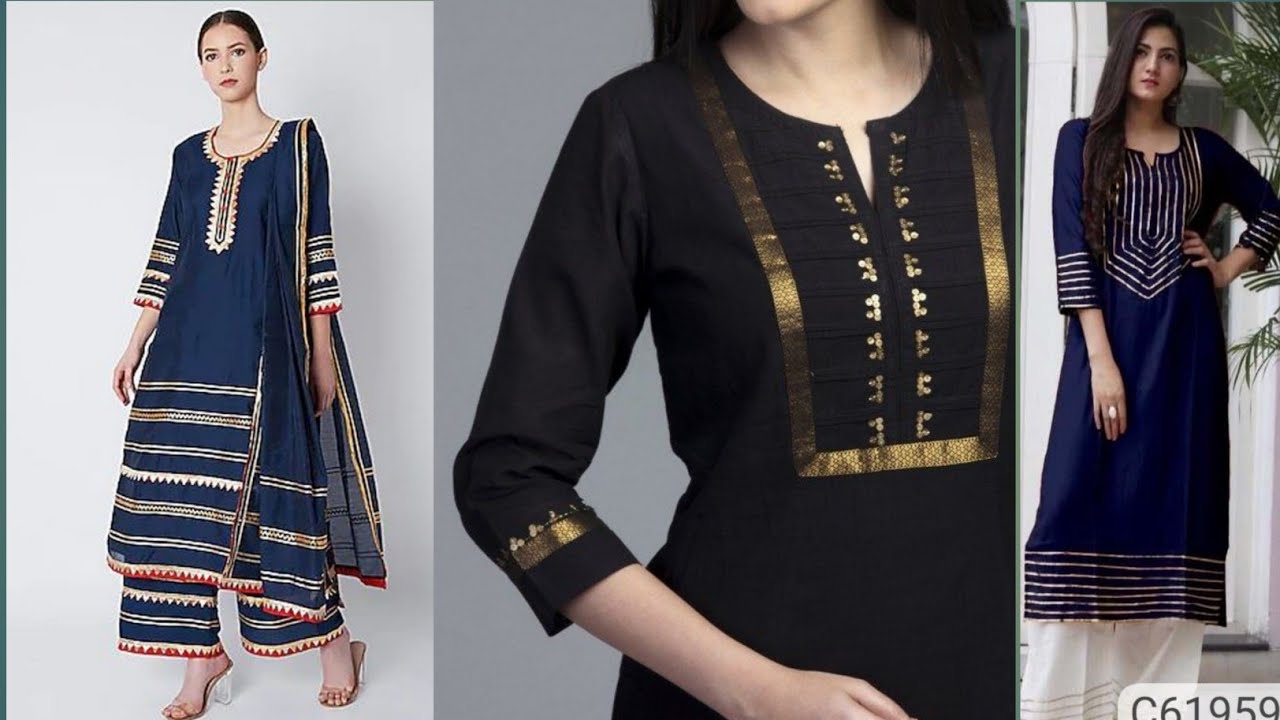 New Gota Patti Work Designs 2022 | Super Gota Kinari Work Shirts Design ...