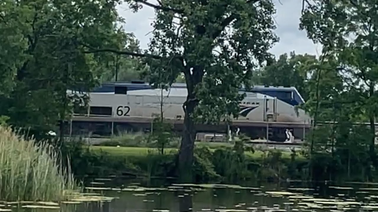 AMTK #62 (P42DC) pulls AMTK 350 into the Dearborn Station, Dearborn, MI ...